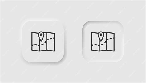 Premium Vector Map With Pinpoint In Neumorphism Style Icons For Business White Ui Ux Route
