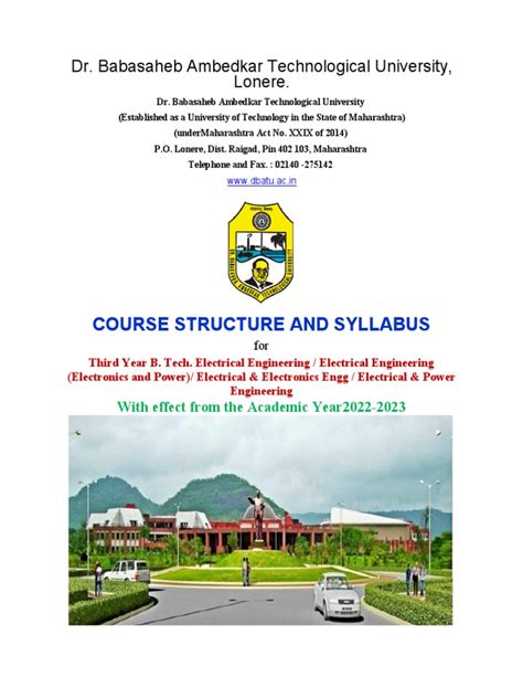 third year b tech electrical engg final syllabus 2022 23 pdf