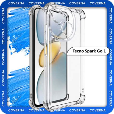 Чехол противоударный прозрачный силиконовый накладка с усиленными углами на Tecno Spark Go 1