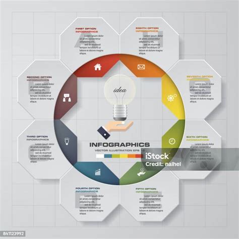 8 Steps Process Simpleeditable Abstract Design Element Stock