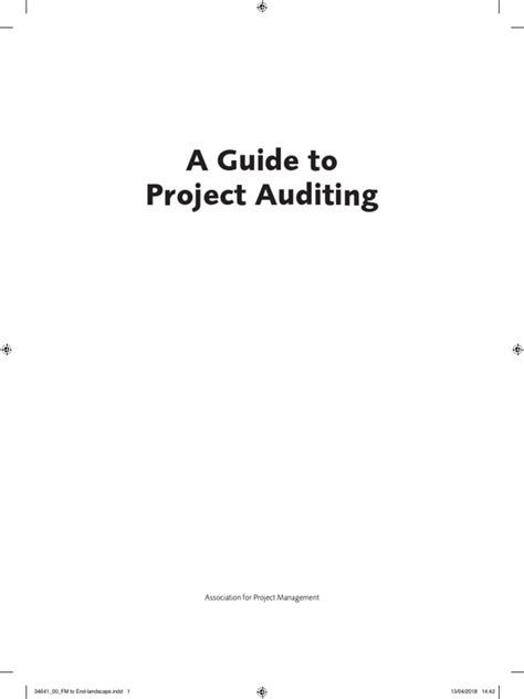 Guide To Project Auditing Pdf Audit Risk