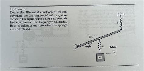 Solved Problem Derive The Differential Equations Of Motion Chegg Com
