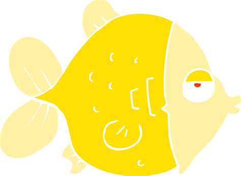 Flat Color Illustration Of Funny Fish 44295240 Png