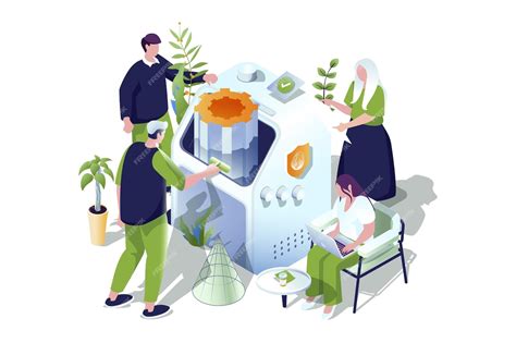 Premium Vector Developers Team Web Concept In 3d Isometric Design People Developing Software