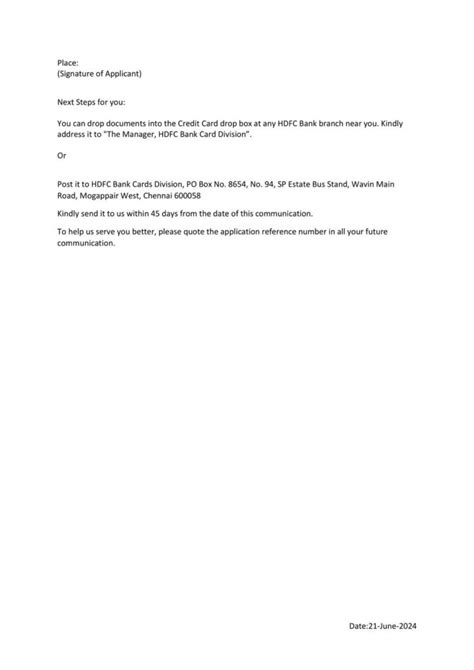 HDFC Bank Residence Address And KYC Declaration Form Download In PDF