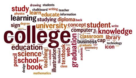 College Word Cloud Stock Illustration Illustration Of Erudition