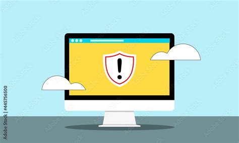 Illustration Of Computer System Problem With Ransomware Cybersecurity