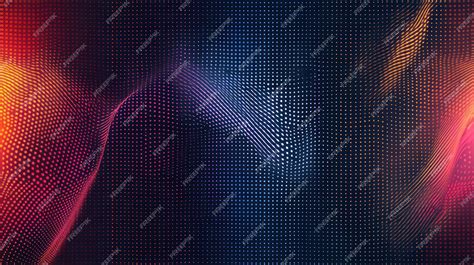Abstract Digital Wave Pattern With Blue Red And Orange Hues On A Dark Background Premium Ai