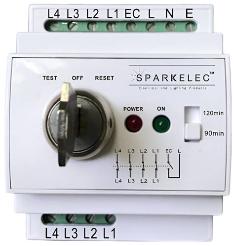 Emergency Lighting Test Switch Din Mount Mini 4 Pole Sparkelec Sptest Agm Electrical Supplies
