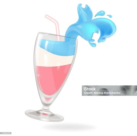 여름 칵테일 안경 휴가 해변 파티 사실적인 3d 개체가 분리되어 있습니다 하얀 배경에 햇볕이 잘 드는 음료 파라다이스 리조트 해변 개념 0명에 대한 스톡 벡터 아트 및 기타