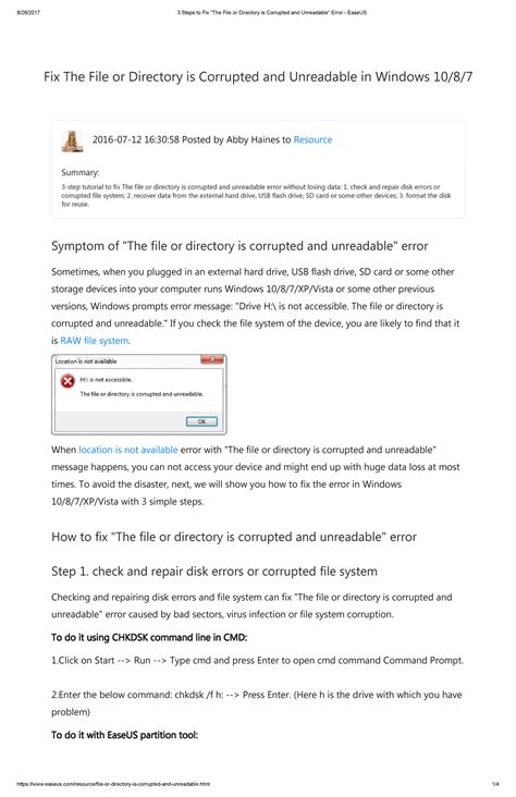 3 Steps To Fix The File Or Directory Is Corrupted And Unreadable Fix The File Or Directory Is