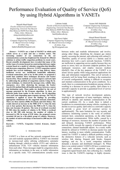 pdf performance evaluation of quality of service qos by using