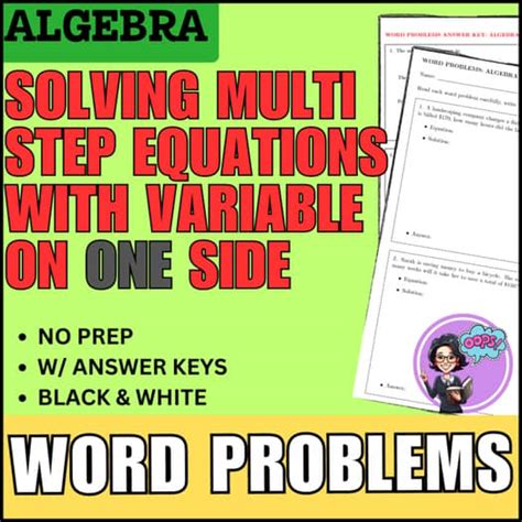 Solving Multi Step Equations Variables On One Side End Of Lesson Quiz