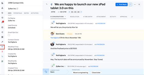 Viewing Zoho Crm Information Inside Tickets Online Help Zoho Desk