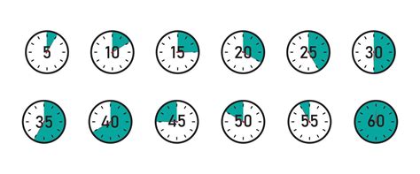 Countdown Timer Symbol Set Stopwatch Icons Set With Different Time Timer Clock Label Cooking