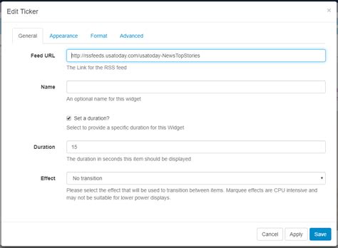 Rss Ticker Not Working Get Help Xibo Community