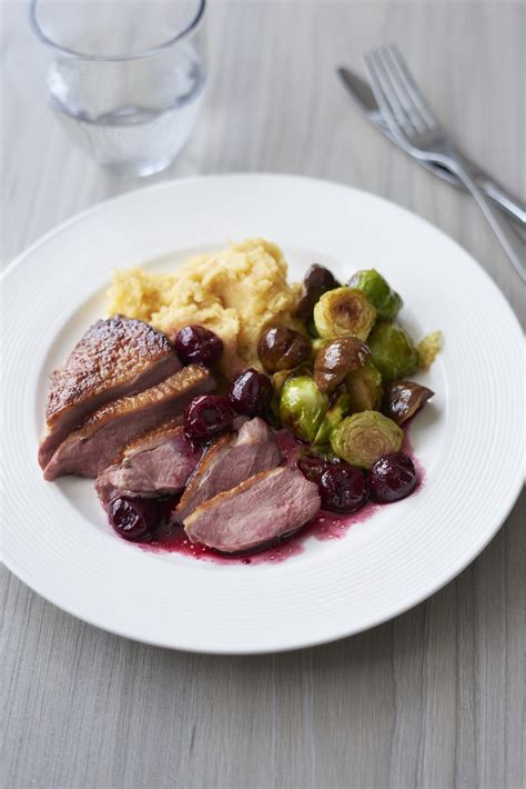 Duck Breast With Cherry Ginger Sauce Parsnip Mash And Brussels Sprouts My Relationship With Food