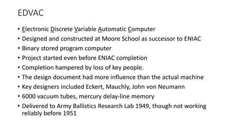 Electronic Discrete Variable Computer