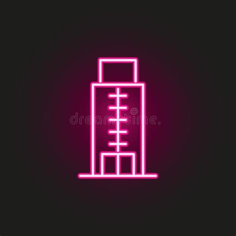 Building Neon Style Icon Simple Thin Line Outline Vector Of Building Icons For Ui And Ux