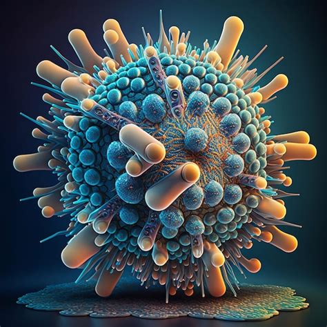 Premium Ai Image Virus On A Black Background Concept Microbiology And