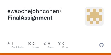 Finalassignmentfinal Assignment 1ipynb At Main · Ewaochejohncohenfinalassignment · Github