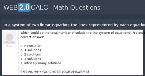 When Does A System Of Two Linear Equations Have No Solution Tessshebaylo