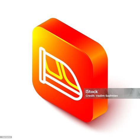 흰색 배경에 격리 된 등색 선 기차 및 철도 아이콘 대중 교통 기호 지하철 열차 교통편 지하철 지하 주황색 정사각형 버튼 벡터 3차원 형태에 대한 스톡 벡터 아트 및 기타