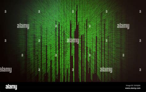 Matrix Code Digital Rain Background The Falling Green Characters In Vertical Lines On Computer