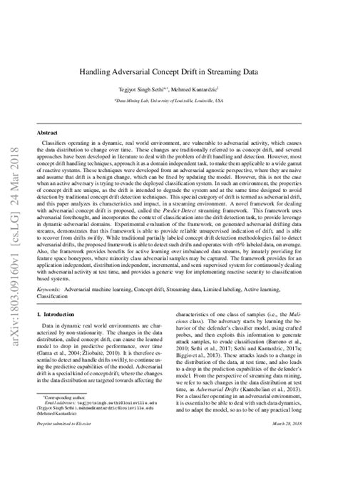 Pdf Handling Adversarial Concept Drift In Streaming Data