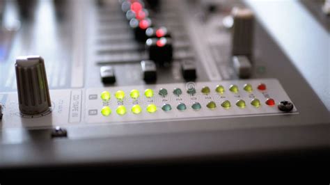 LED Indicator Level Signal On The Sound Mixing Console Stock Video Video Of Production