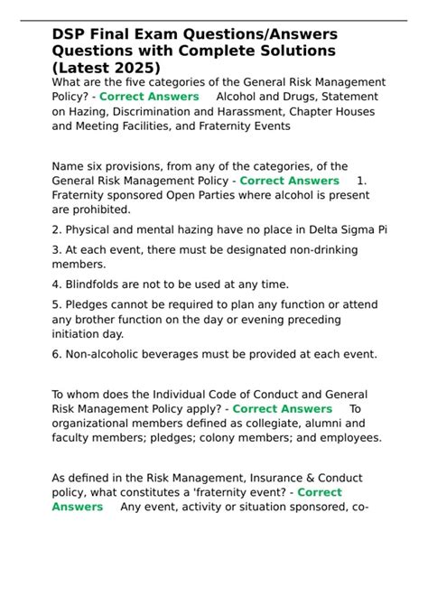 Dsp Final Exam Questions Answers Questions With Complete Solutions