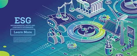 환경 사회 및 거버넌스의 Esg 개념 프리미엄 벡터