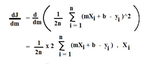 Gradient Descent Partial Derivative Of The Slope In Straight Line