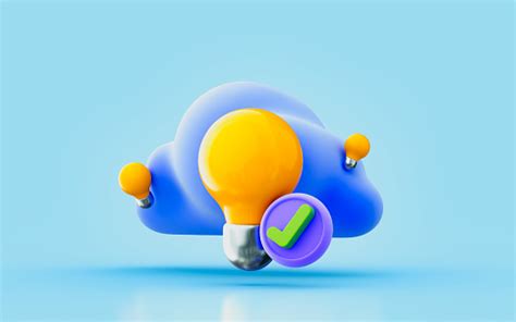 전구 확인 표시가있는 클라우드 기호 상점 문제에 대한 3d 렌더링 개념 0명에 대한 스톡 사진 및 기타 이미지 0명 3차원 형태 가상현실 Istock