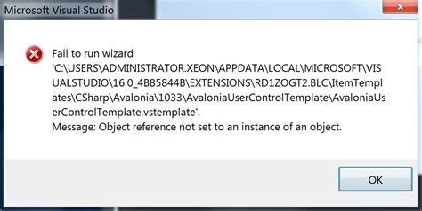 Visual Studio 2019 Version 16 6 0 Update Broken UserControl Template