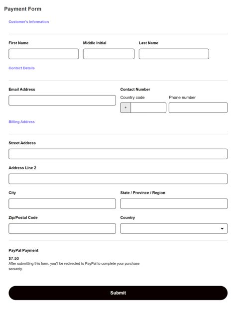 Payment Form Template Happyforms