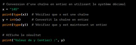 Conversion de Chaînes en Entiers en Python