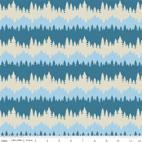 Only You Smokey Bear Fabric By Riley Blake Designs Tree Stripe Cadet