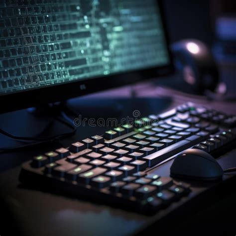 Nighttime Coding Session With Keyboard And Mouse Stock Illustration Illustration Of Mouse