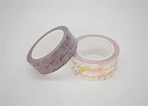 Handwritten Script Calligraphy Washi Tape Set Gold Foil Extra Long R