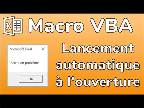 Excel Lancer une macro VBA à l ouverture du fichier Docteur Excel YouTube