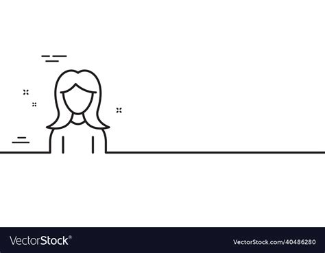 User Line Icon Female Profile Sign Minimal Line Vector Image