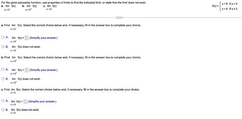 Solved For The Given Piecewise Function Use Properties Of Chegg Com