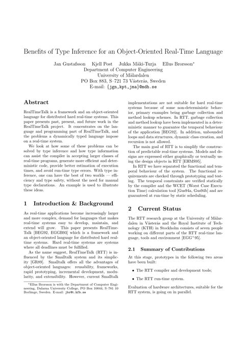 Pdf Benefits Of Type Inference For An Object Oriented Real Time Language