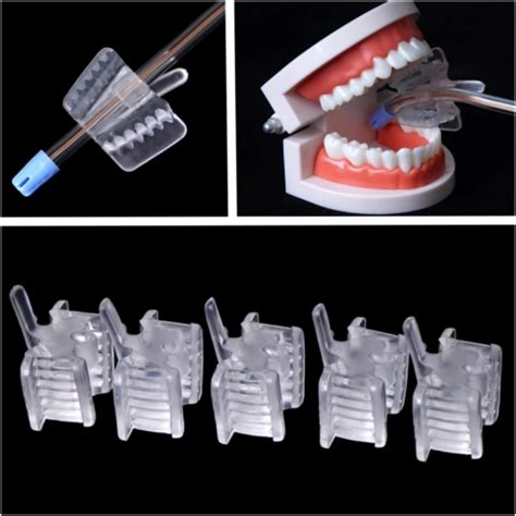 5pc Dental Silicone Bite Block With Saliva Ejector Hole Mouth Opener