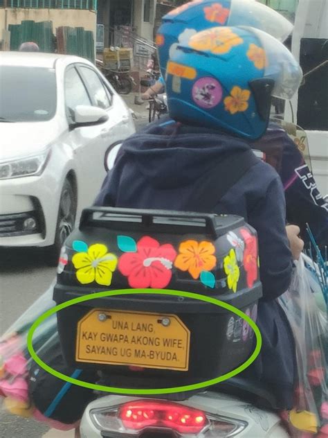 Rider Goes Viral Over Una Lang Maganda Asawa Ko Sayang Kung Ma Byuda Plate