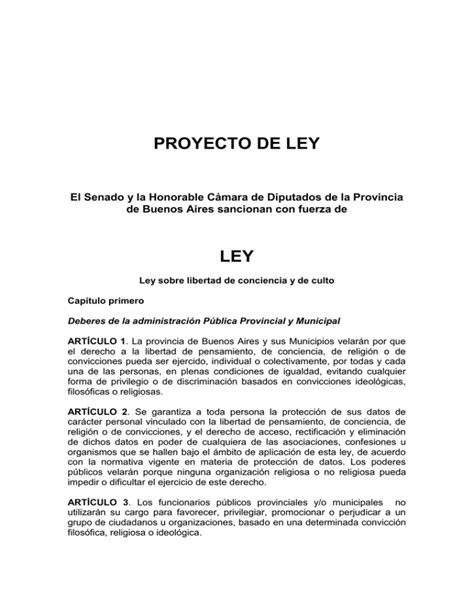 Proyecto De Ley Ley