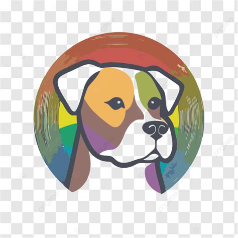 컬러 원 안에 무지개 색깔의 개 벡터 흰색 배경에 인간적인 단순한 다채로운 아이콘 그림자 없음 작은 프레임 중앙 Png 일러스트 및 벡터 에 대한 무료 다운로드