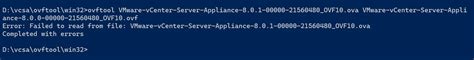 Vcsa 8 Installation Failed Vmware Vsphere