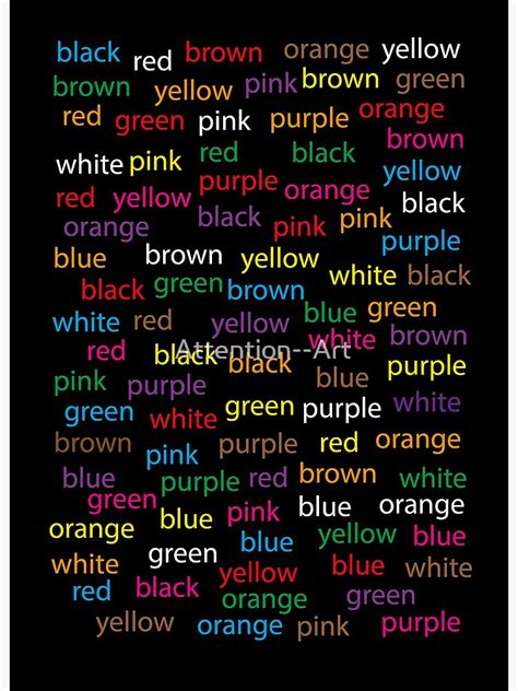 Stroop Test Art Board Print By Attention Art Redbubble